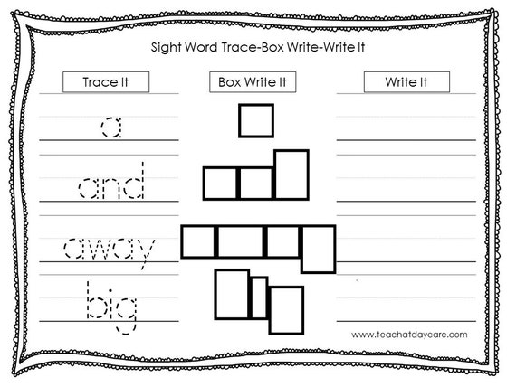Primer Sight Word Worksheets