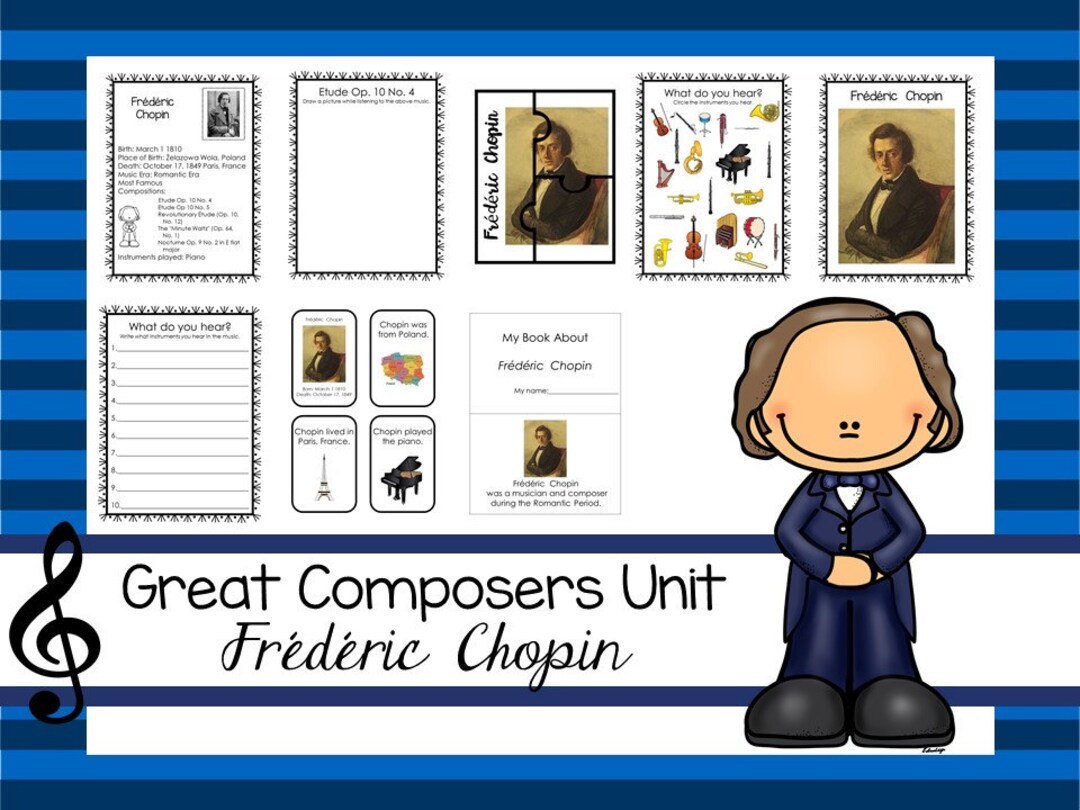 Frédéric Chopin Great Composer Unit. Music Appreciation. - Etsy