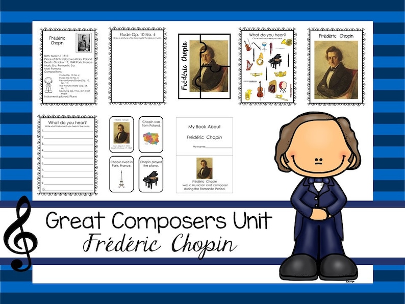 Frédéric Chopin Great Composer Unit. Music Appreciation. - Etsy