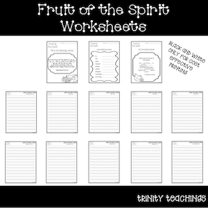 Fruit of the Spirit Learning Packet. Activities and Worksheets. Color ...