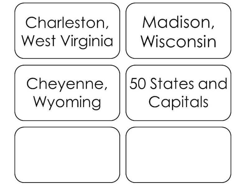50 States and Capitals Printable Flashcards. US Geography and History ...