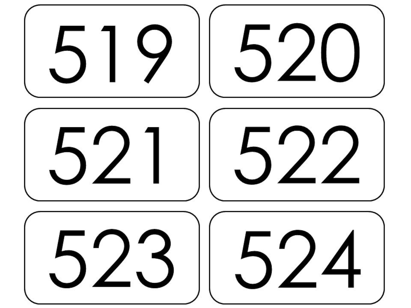 100 Printable Numbers 501-600 Flashcards. Preschool Thru Third Grade ...