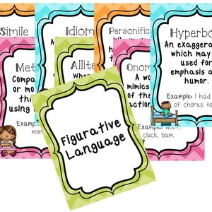 8 Printable Figurative Language Posters. Full Page Classroom Wall ...