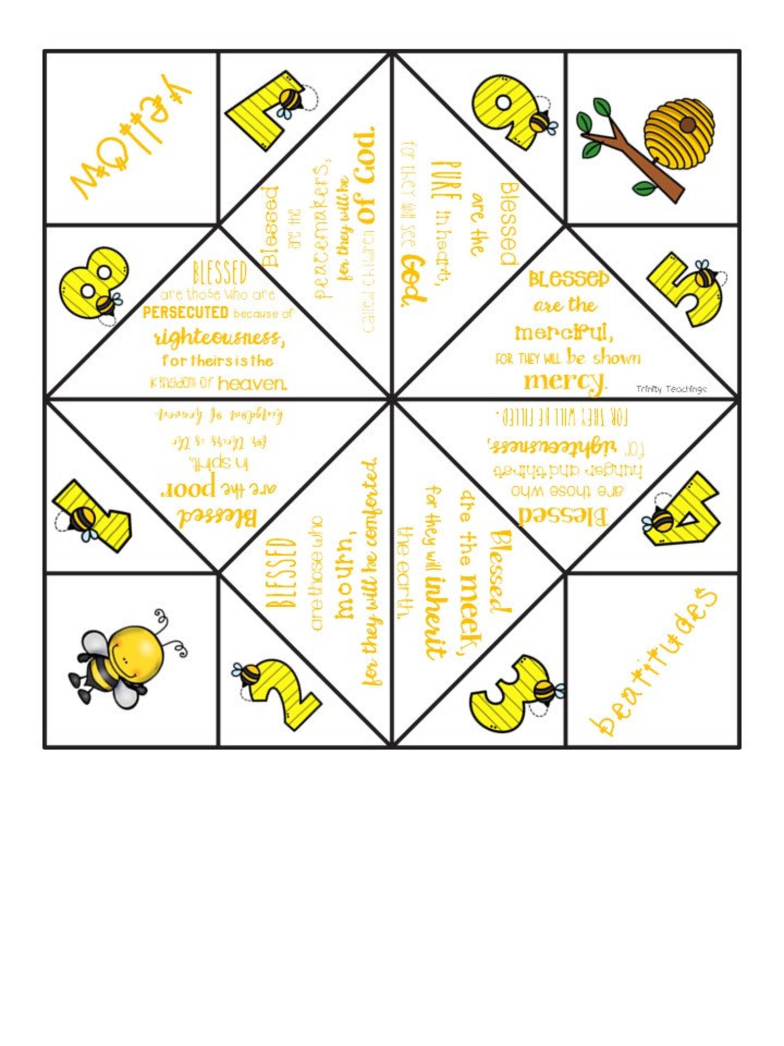 Bee Atitudes Learning Packet. Bee Themed Beatitudes . Activities and ...