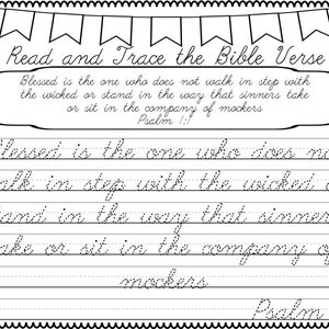 Psalms for Kids Tracing and Handwriting Worksheets. Preschool-5th Grade ...