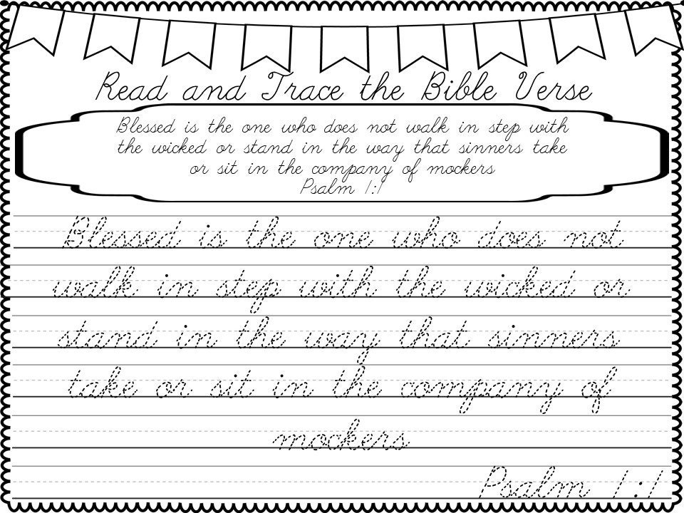 Psalms for Kids Tracing and Handwriting Worksheets. | Etsy