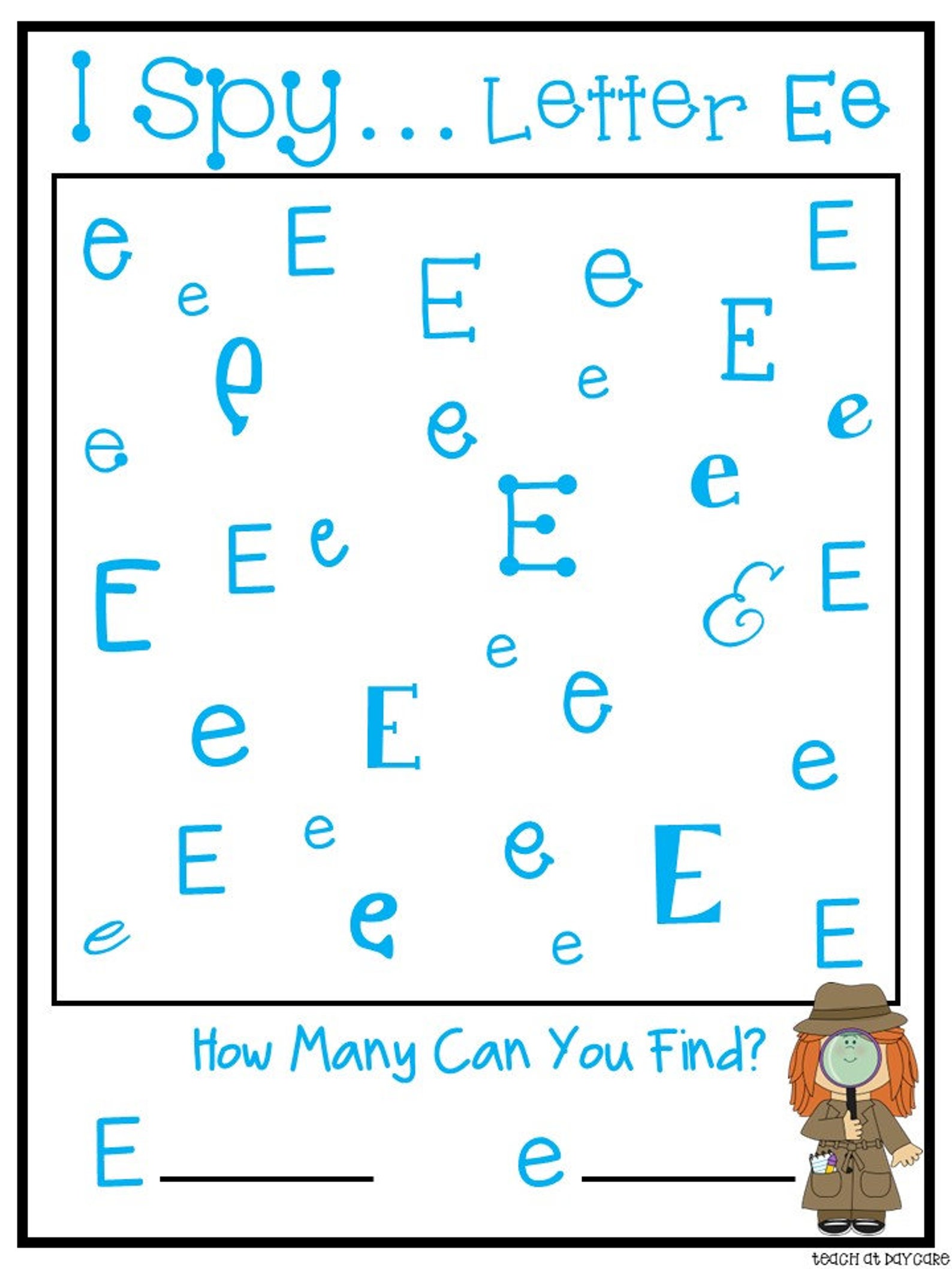 26 Alphabet I Spy Letters A-Z Games and Worksheets. Color & Black and ...