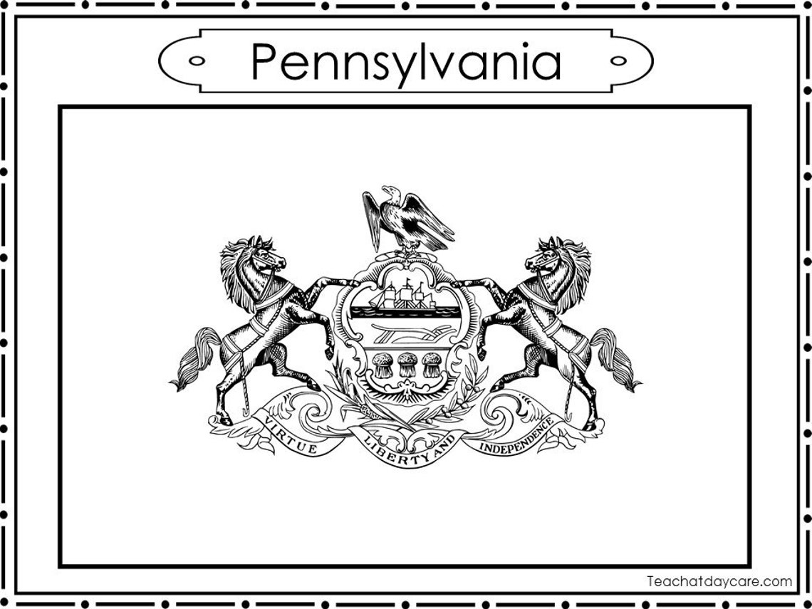 50 State Flag Color Worksheets State Symbols Curriculum. Geography ...