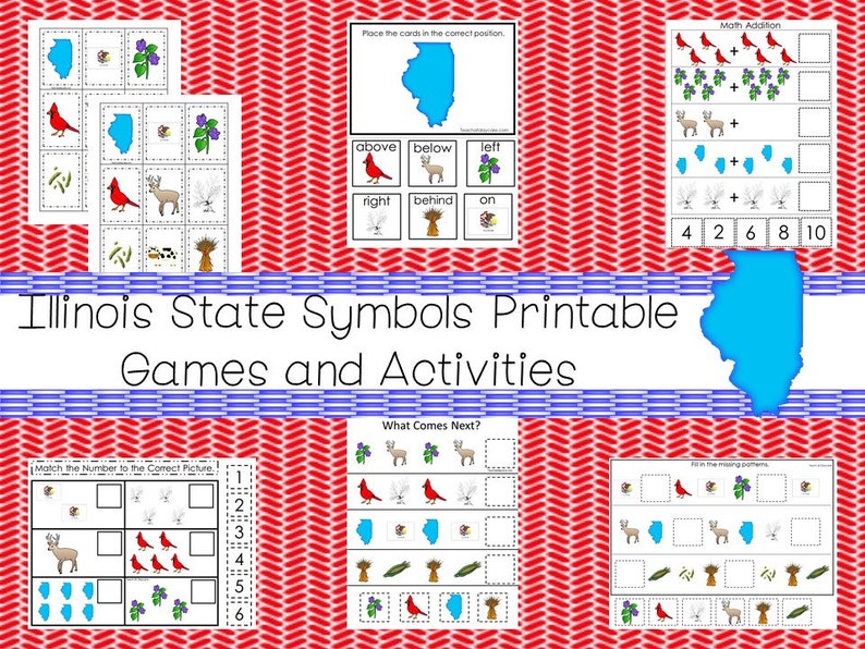 30 Illinois State Symbols Themed Learning Games Download. ZIP | Etsy