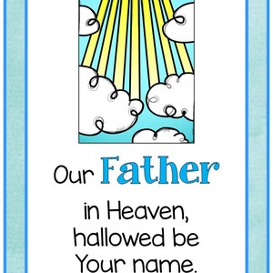 12 the Lord's Prayer Posters. 6 Color, 6 Black and White. Classroom ...