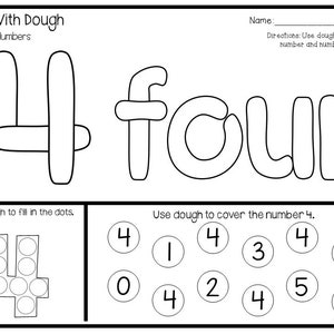 Fun With Dough Numbers 0-20 Worksheets. Number Recognition. Preschool ...