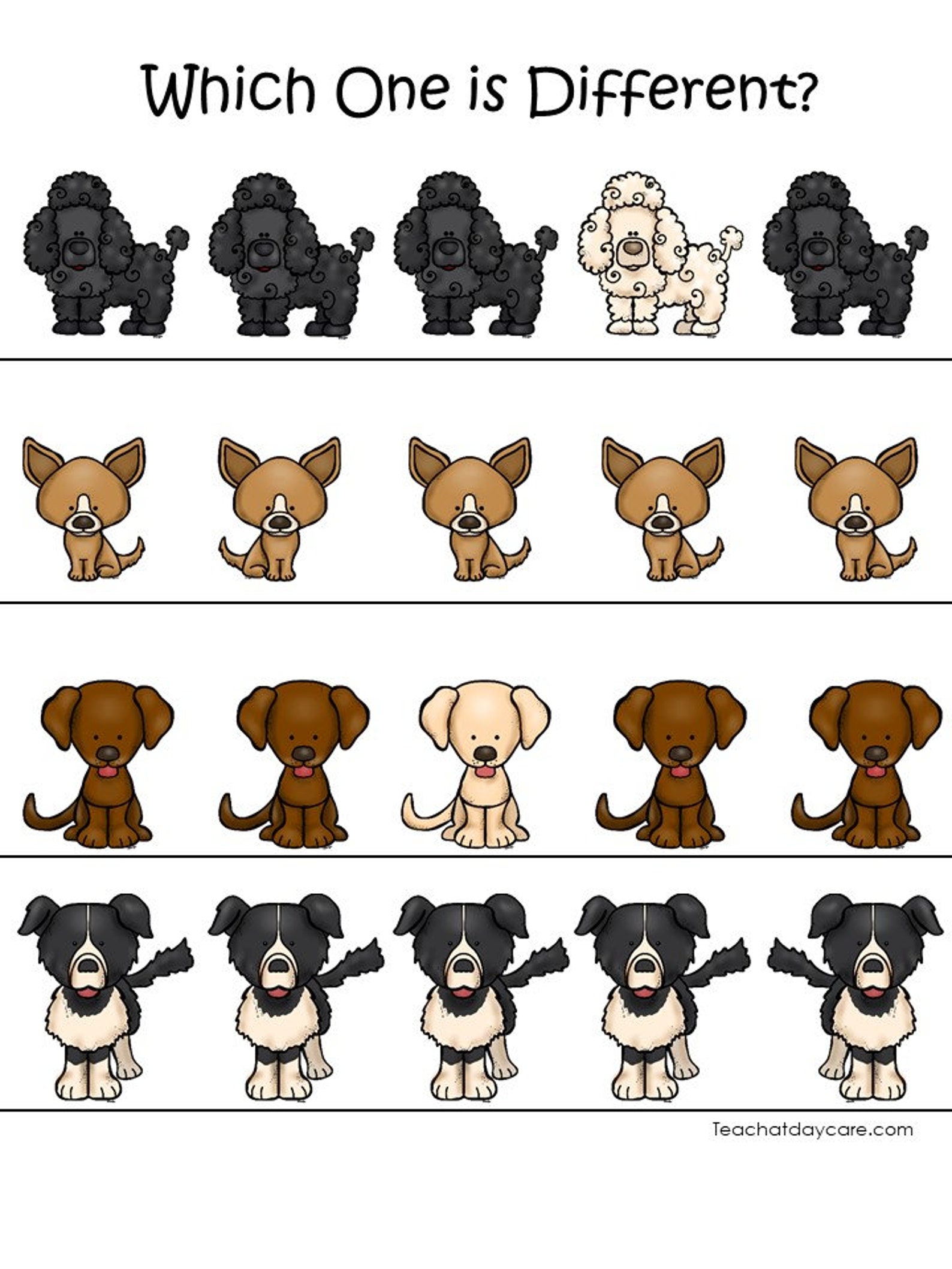 30 Dogs Printable Preschool Games Download. Games and Activities in PDF ...