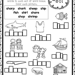 10 Printable Digraphs Box Writing Worksheets. Kindergarten-2nd Grade ...