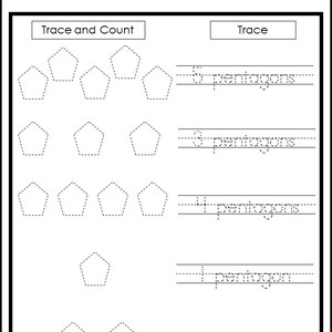 12 Count and Trace the Shapes Preschool and Kindergarten Worksheets ...