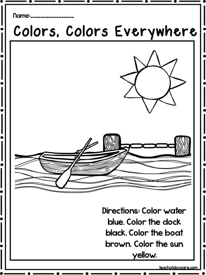 250 Preschool Learn Our Colors Worksheets Download. - Etsy