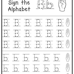ASL Trace and Sign the Alphabet Worksheets. Preschool Phonics and ...
