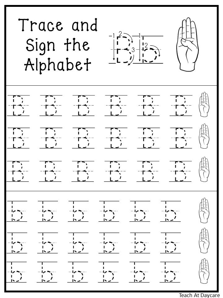 ASL Trace and Sign the Alphabet Worksheets. Preschool Phonics and ...