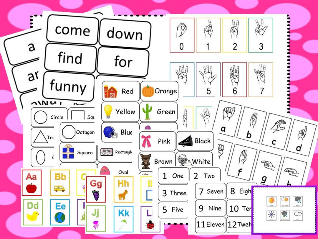Preschool Flashcards Curriculum: Numbers, Alphabet, Sight Words (PDF ...