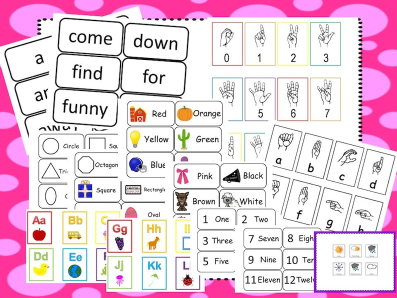 Preschool Flashcards Curriculum: Numbers, Alphabet, Sight Words (PDF ...