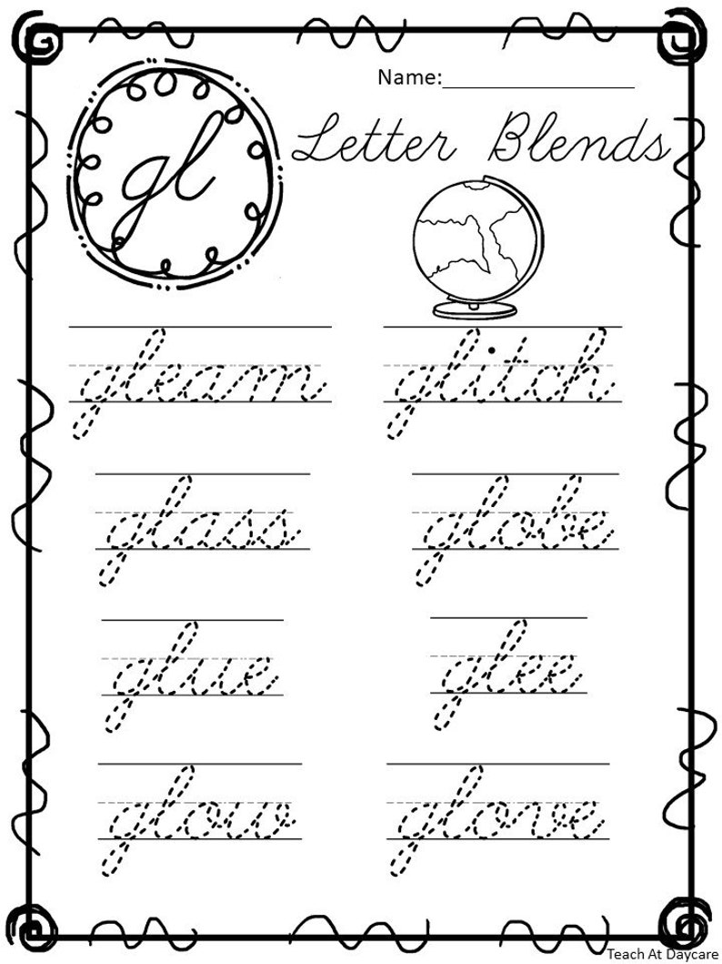 20 Printable Cursive Blends Trace the Word Worksheets. - Etsy