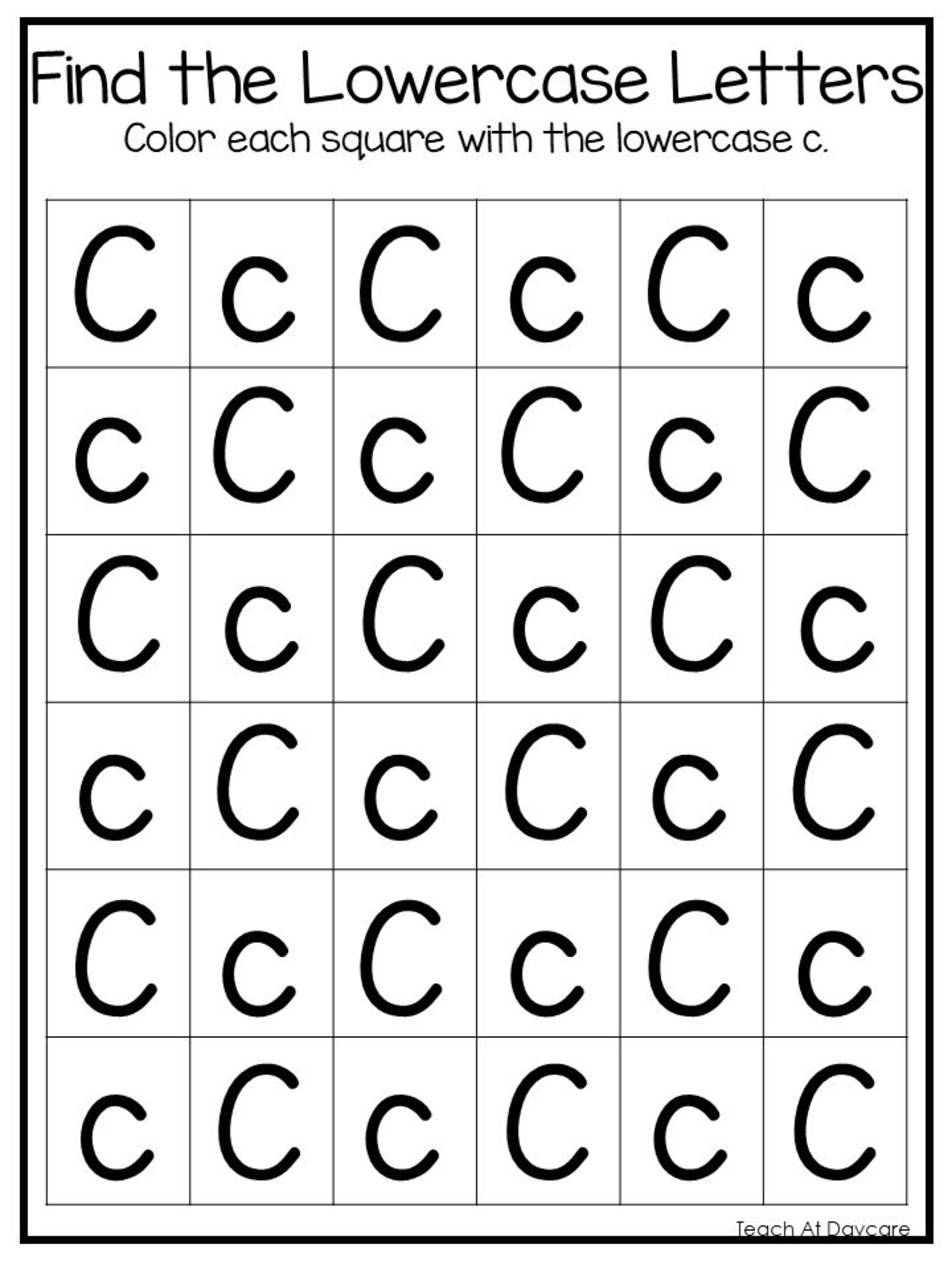 26 Find the Lowercase Letters Worksheets. Preschool-kindergarten ...