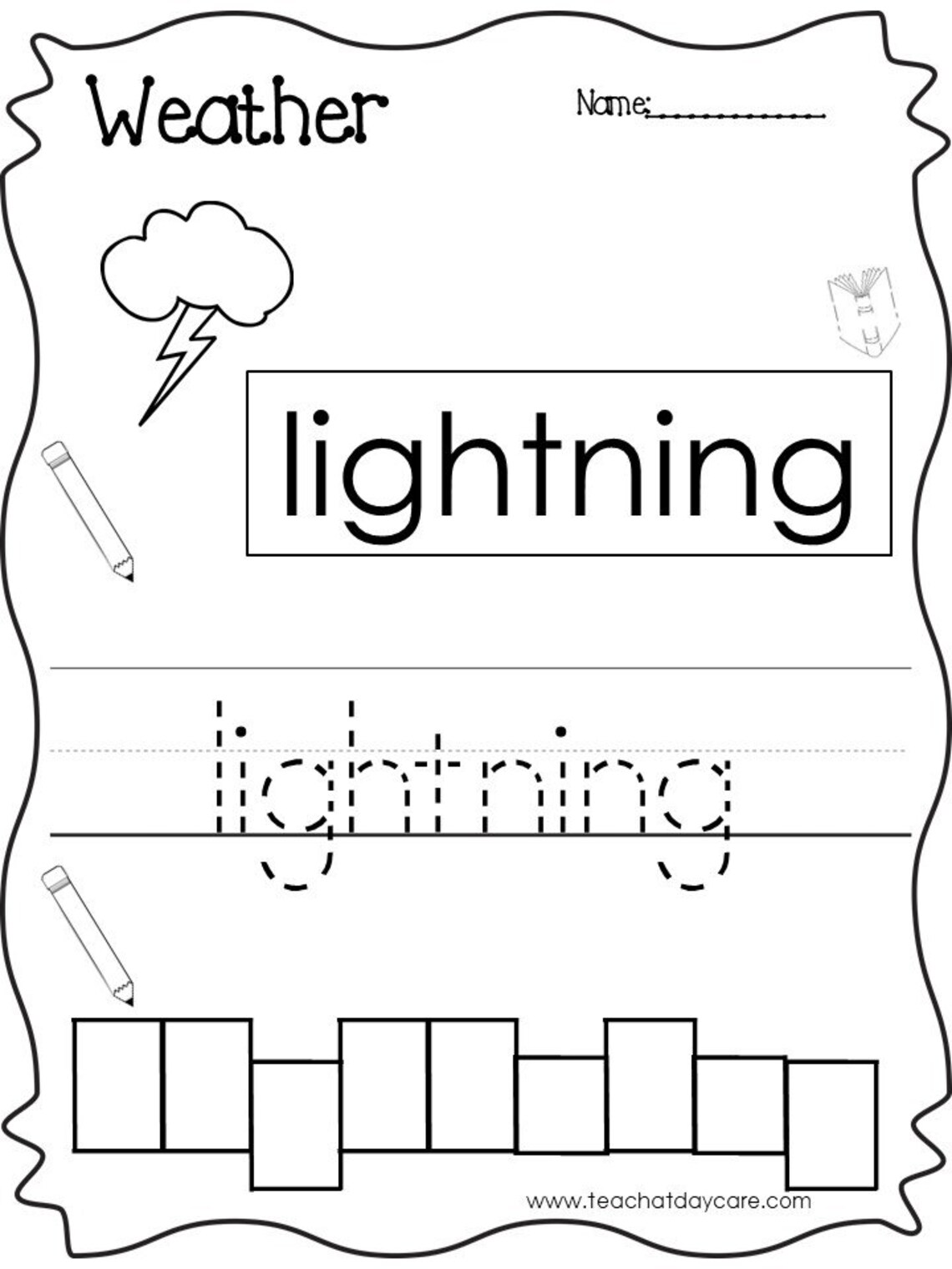 10 Weather Themed Printable Worksheets. Color Read Trace | Etsy