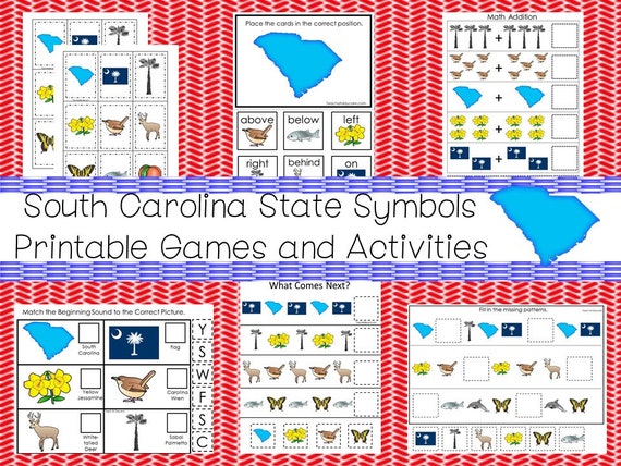 30 South Carolina State Symbols Themed Learning Games | Etsy