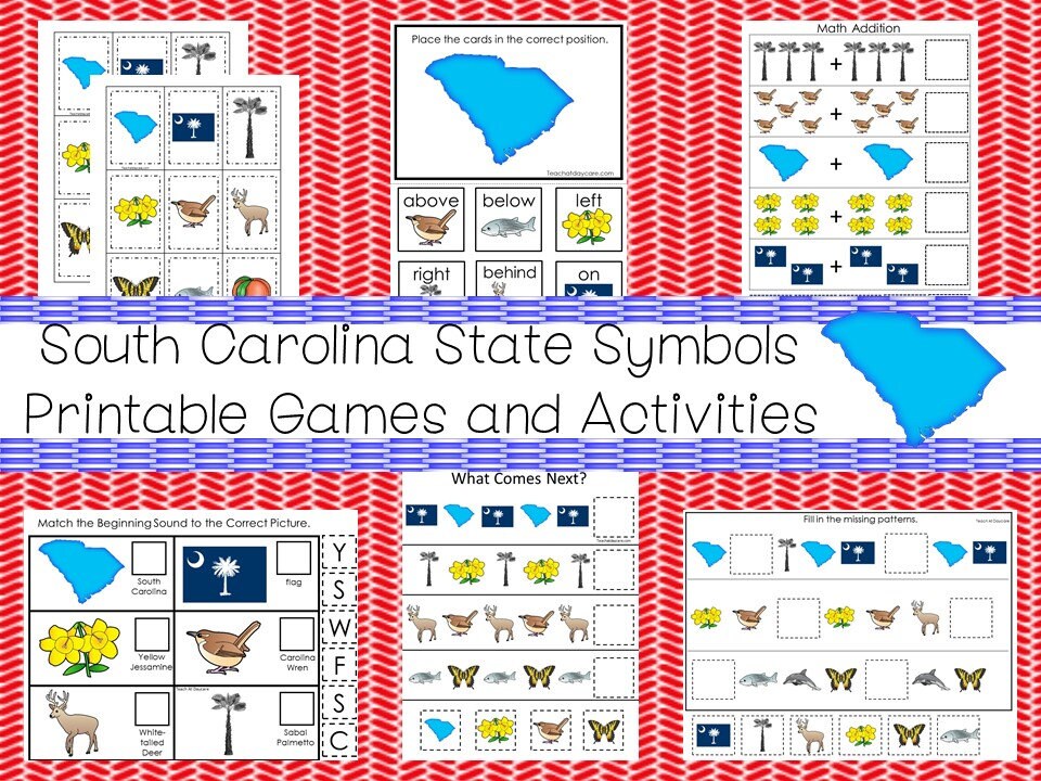 30 South Carolina State Symbols Themed Learning Games - Etsy Hong Kong