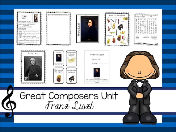 Franz Liszt Great Composer Unit. Music Appreciation. | Etsy