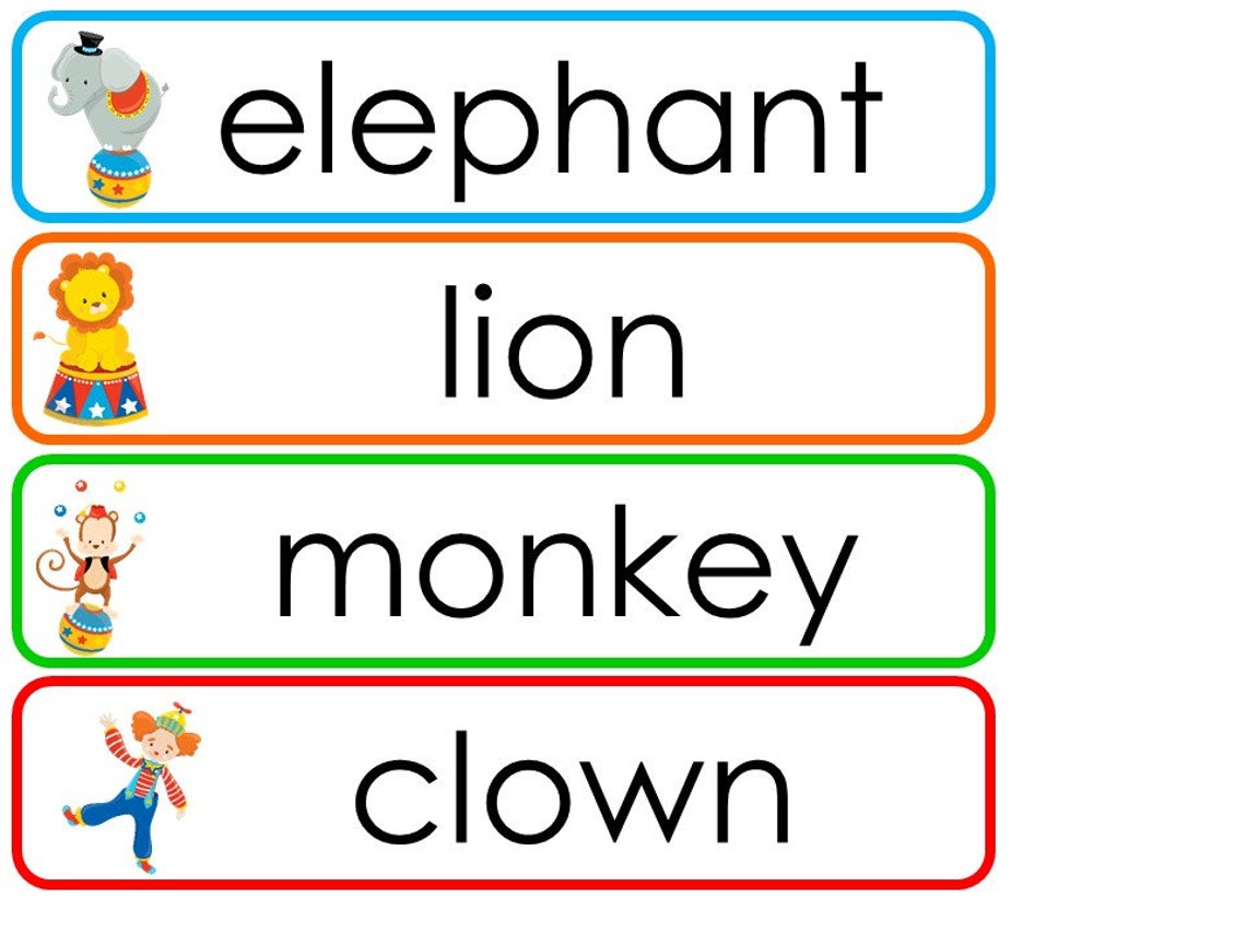 Circus Fun Single Week Themed Word Wall Set. Classroom - Etsy