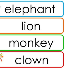 Circus Fun Single Week Themed Word Wall Set. Classroom Bulletin Board ...
