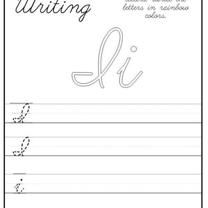 26 Printable Cursive Alphabet Rainbow Trace and Write the Letters ...