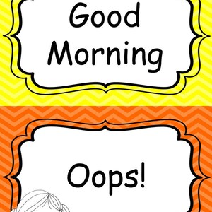 5 Chevron Bright Colors Daycare Behavior Clip Chart Cards. Classroom ...