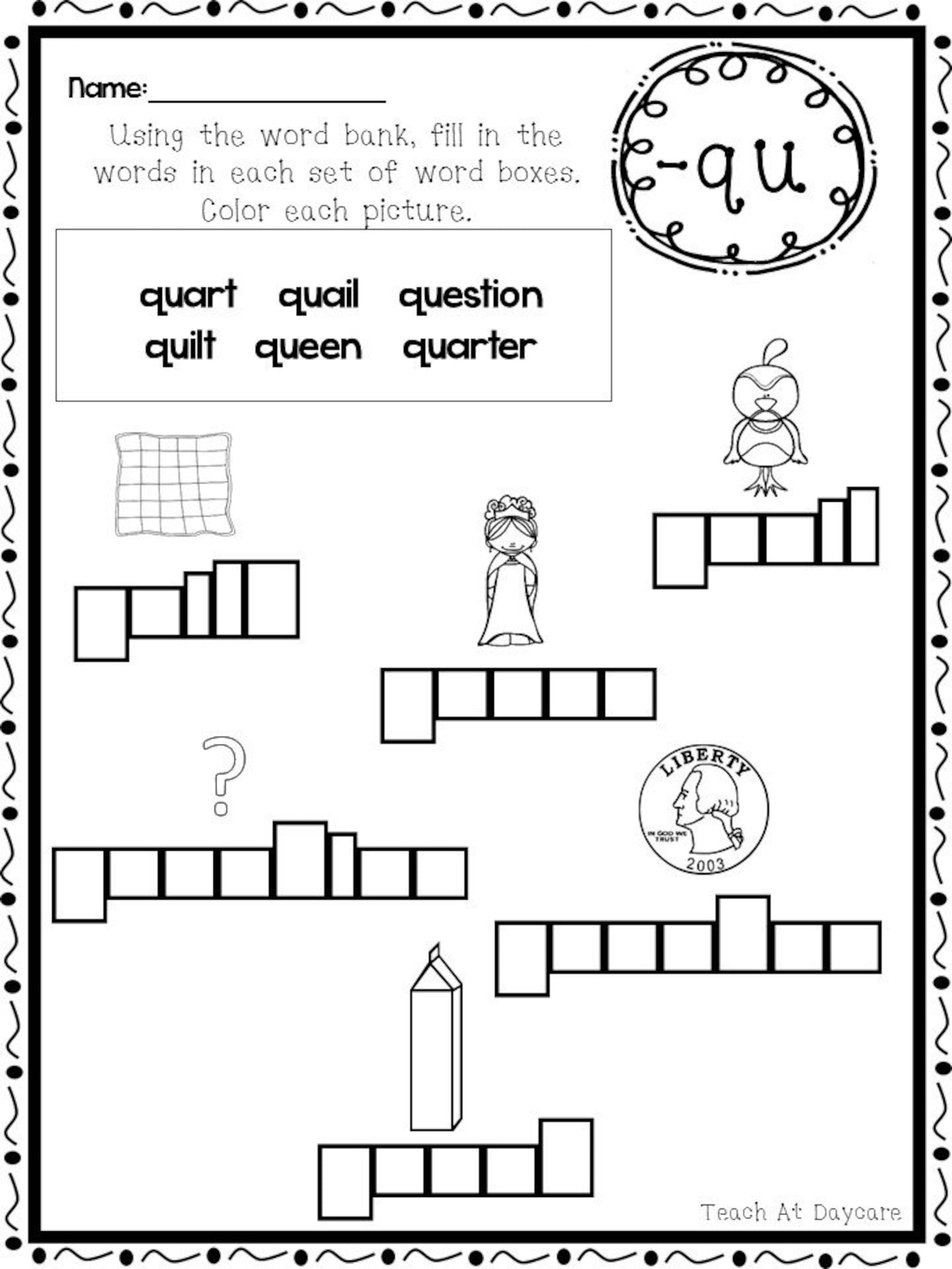 10 Printable Digraphs Box Writing Worksheets. Kindergarten-2nd Grade ...