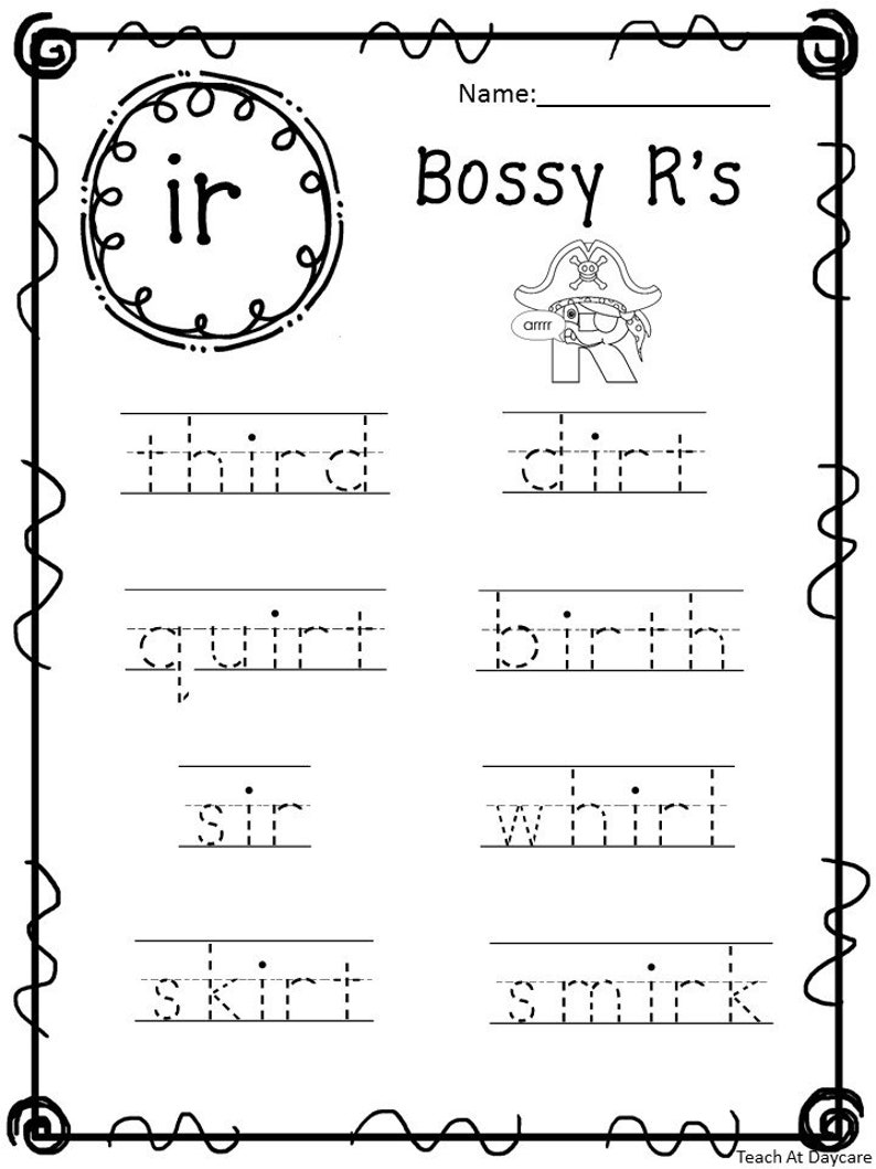 10 Printable R-controlled Vowel Trace the Words Worksheets ...