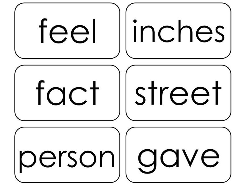 100 Printable Fry's Fifth Hundred Sight Word Flashcards. - Etsy