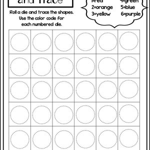 14 Printable 2-D Shapes Roll and Trace Worksheets. Child Math ...