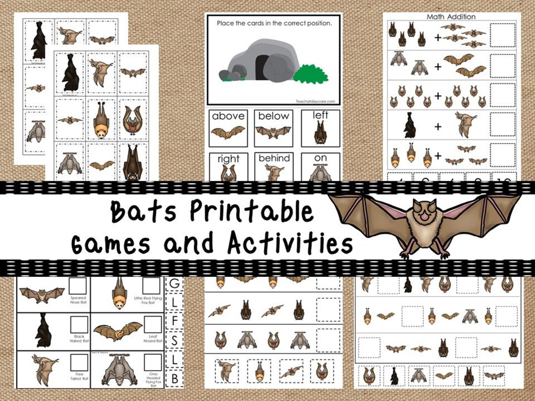 30 Bats Printable Preschool Educational Games Download. Games and ...