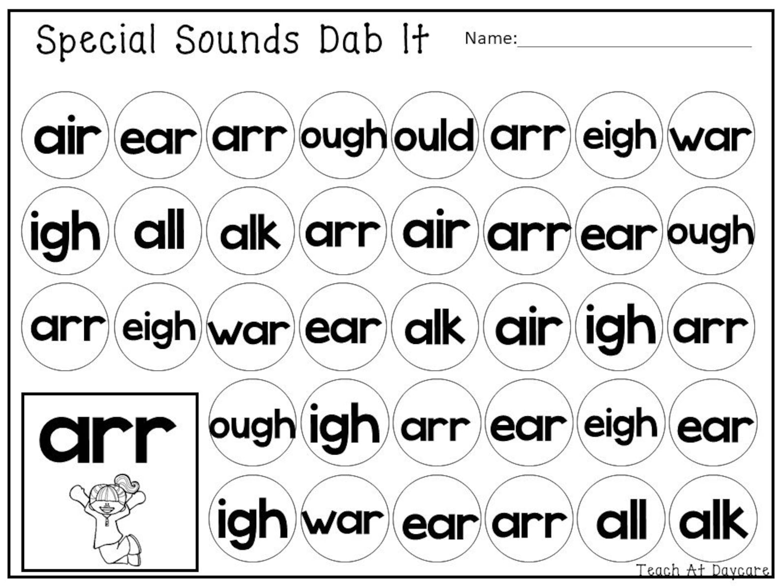 10 Printable Special Sounds Dab It Worksheets. 1st-2nd Grade ELA ...