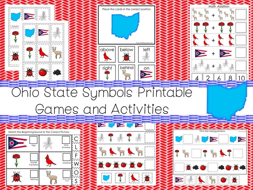 30 Ohio State Symbols Themed Learning Games Download. ZIP File ...