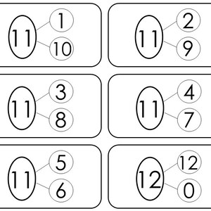 120 Printable Number Bond Flashcards. Numbers 1-20. Preschool Thru ...