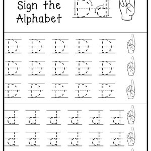 ASL Trace and Sign the Alphabet Worksheets. Preschool Phonics and ...
