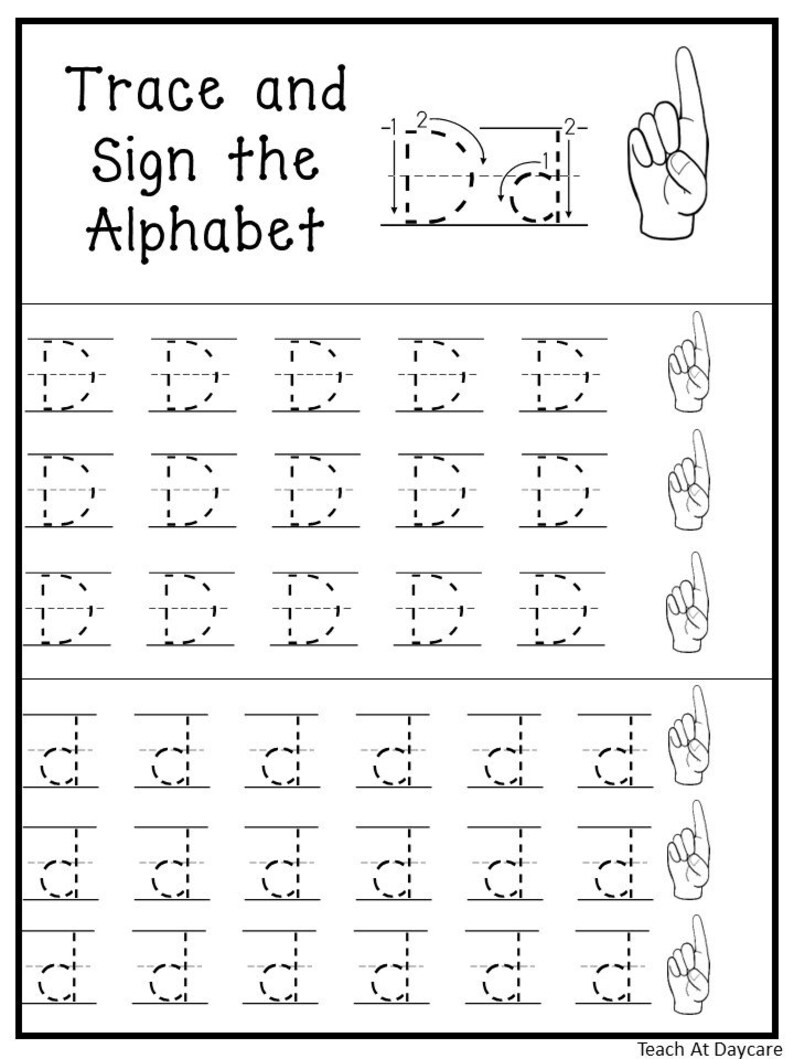 ASL Trace and Sign the Alphabet Worksheets. Preschool Phonics and ...