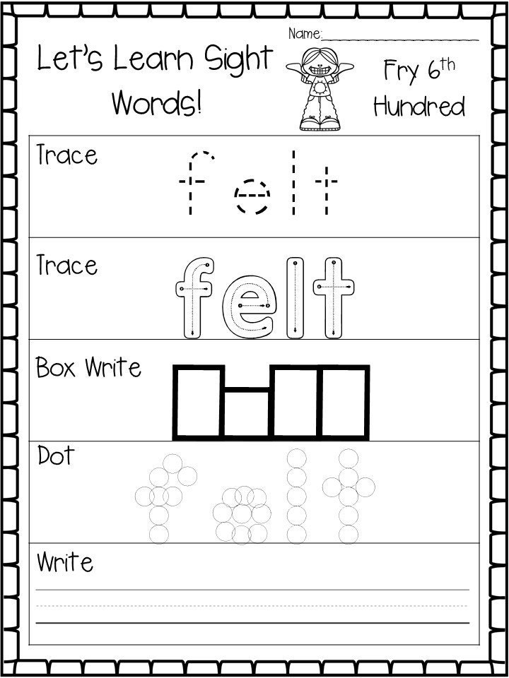 100 Printable Let's Learn Fry 6th Hundred Sight Words - Etsy Canada