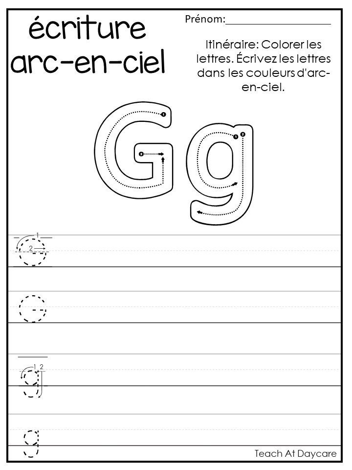 26 Printable Alphabet Rainbow Trace the Letters in French | Etsy