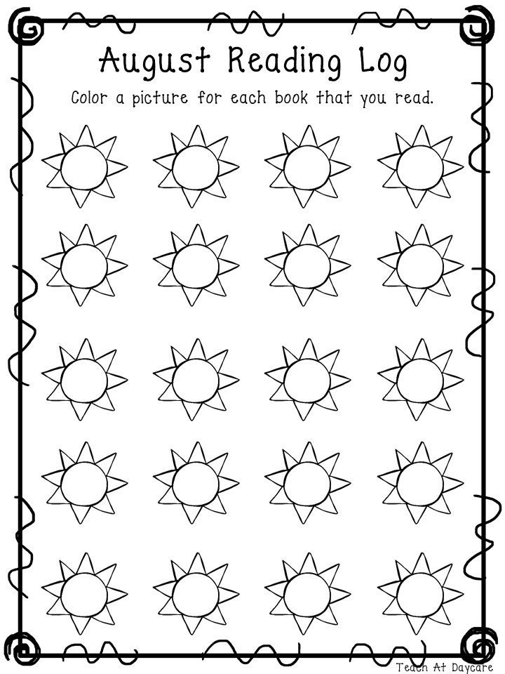 12 Printable Monthly Themed Reading Log Worksheets. Kdg-5th | Etsy Canada