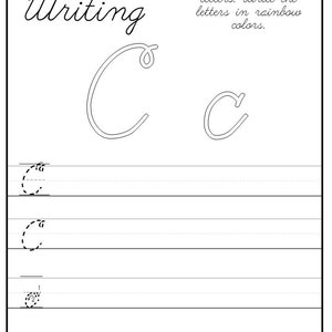 26 Printable Cursive Alphabet Rainbow Trace and Write the Letters ...