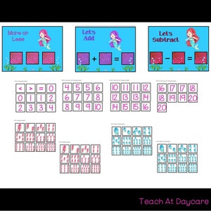 10 Printable Mermaids Themed Kindergarten Math Center Games and ...