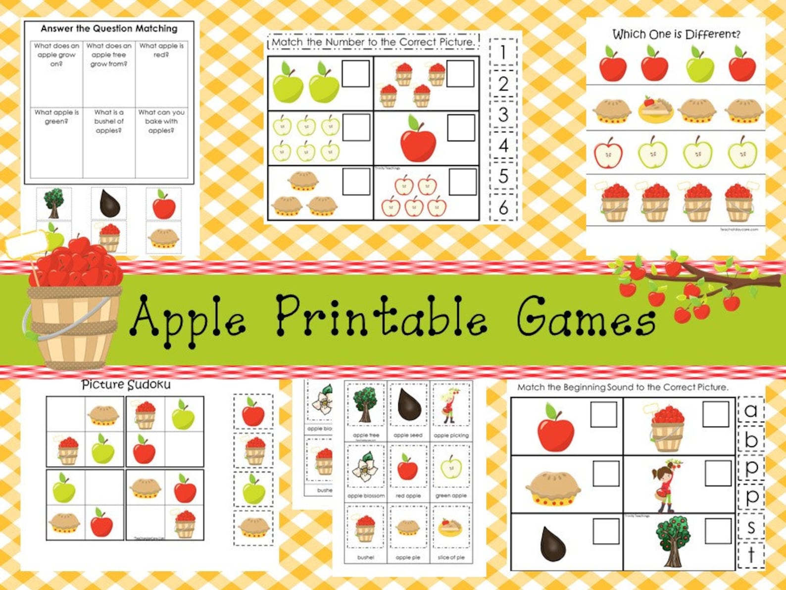 30 Apple Orchard Preschool Educational Learning Games | Etsy