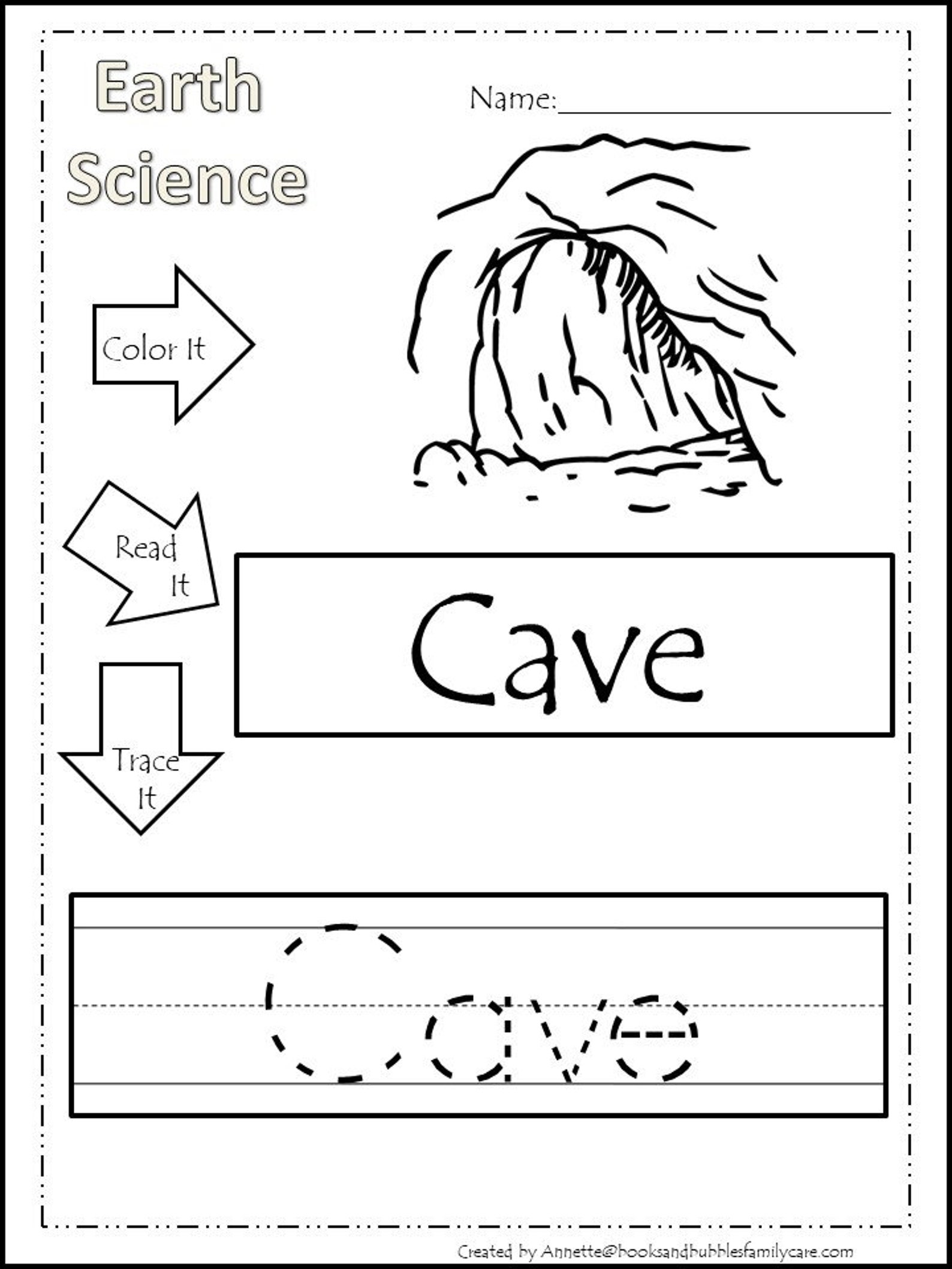 30 Earth Science Printable Worksheets. Color Read Trace Land - Etsy